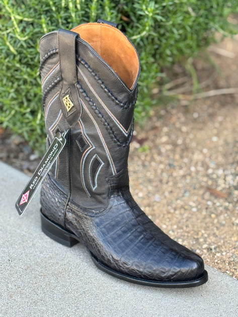 Caiman Black Piel de Primera Horma Round Toe - Marca Red Diamond Boots ...