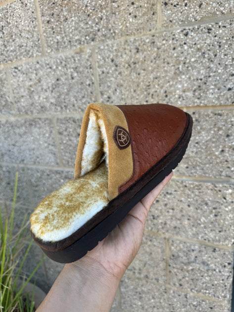 Silversmith Square Toe Men's Slippers OSTRICH (Cognac) – Guadalajara ...