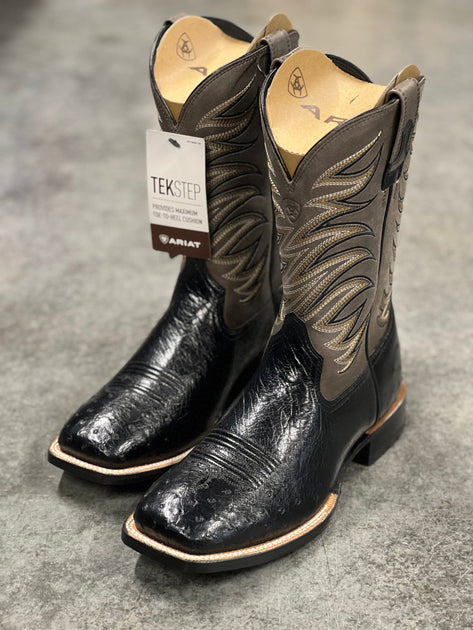 Ariat Badlands Smooth Ostrich Boot - BLK – Guadalajara Western Wear