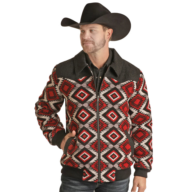 Powder River Outfitters® Men's Black Wool Aztec Coat – Guadalajara ...