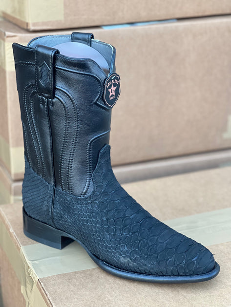 Los Altos Nobuck Black Python Roper Cowboy Boots – Guadalajara Western Wear